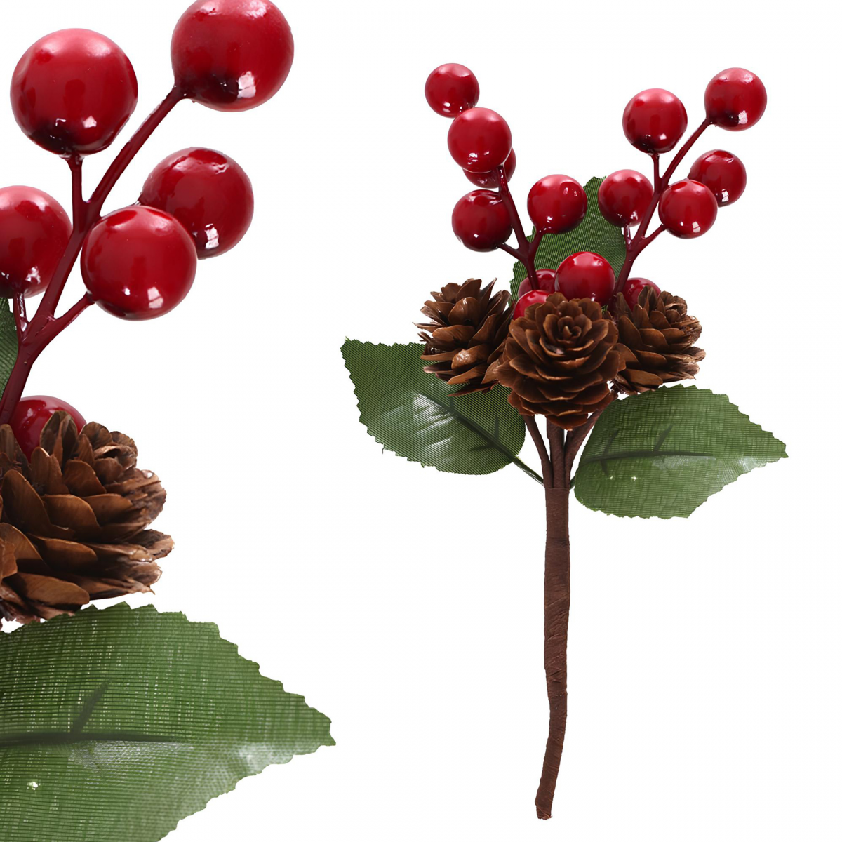 Ramo de Azevinho com Pinhas 20cm - 5609875223511-1 - Moviflor