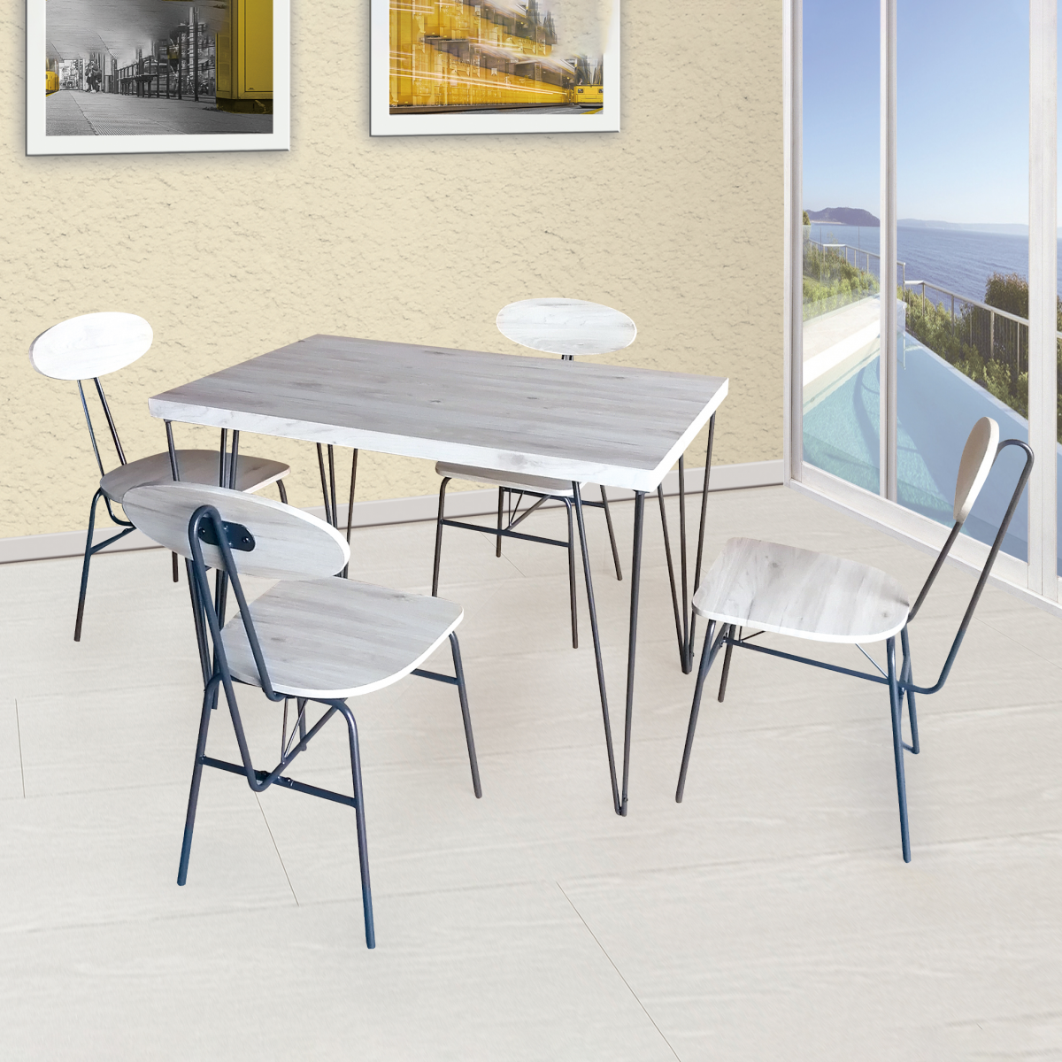 Mesa Madrid com 4 Cadeiras - 04511-88 | Moviflor